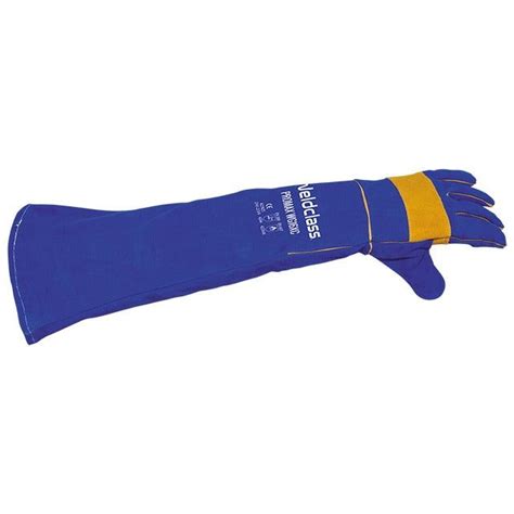 Weldclass Gloves Welding Promax Wg16xc Blue Long Cuff Weldclass