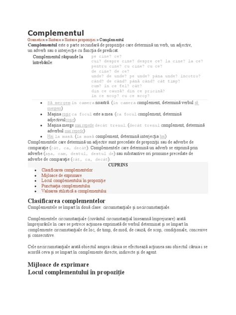 Complementul Pdf