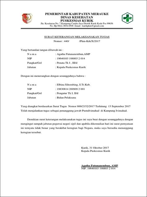 Contoh Surat Keterangan Menjalankan Tugas Skmt Surat Keterangan