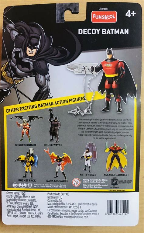 Funskool Batman Decoy Batman Action Figure Collectible Toy Age 4