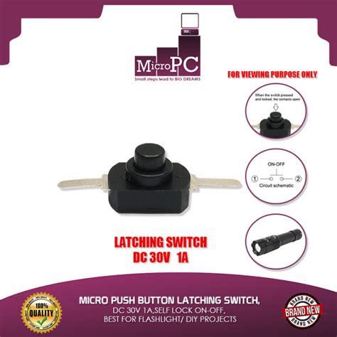 Micro Push Button Latching Switch Dc 30v 1a Self Lock On Off Best For Flashlight Diy