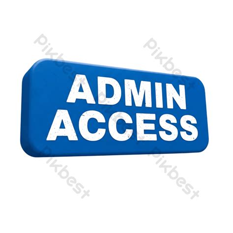 Blue Admin Access Button For System Control And Authorization Png