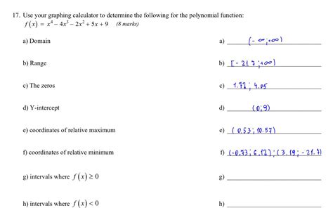 Solved Use Your Graphing Calculator To Determine The