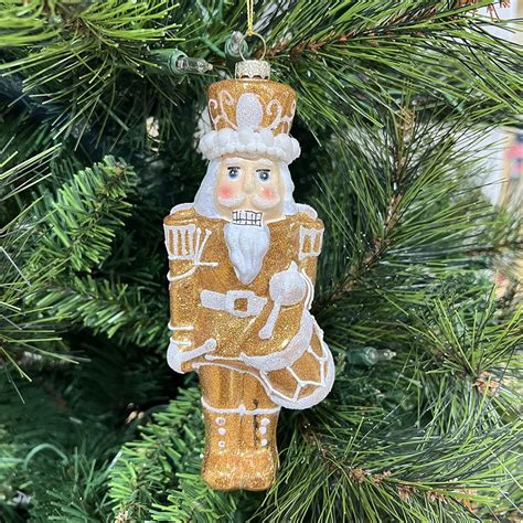 Glass Golden Nutcracker Christmas Ornament Platt Hill Nursery
