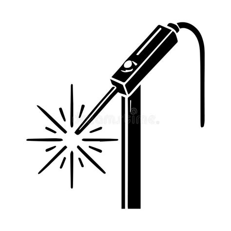 Simple Welding Rods Icon With Logo And Illustration Design Stock