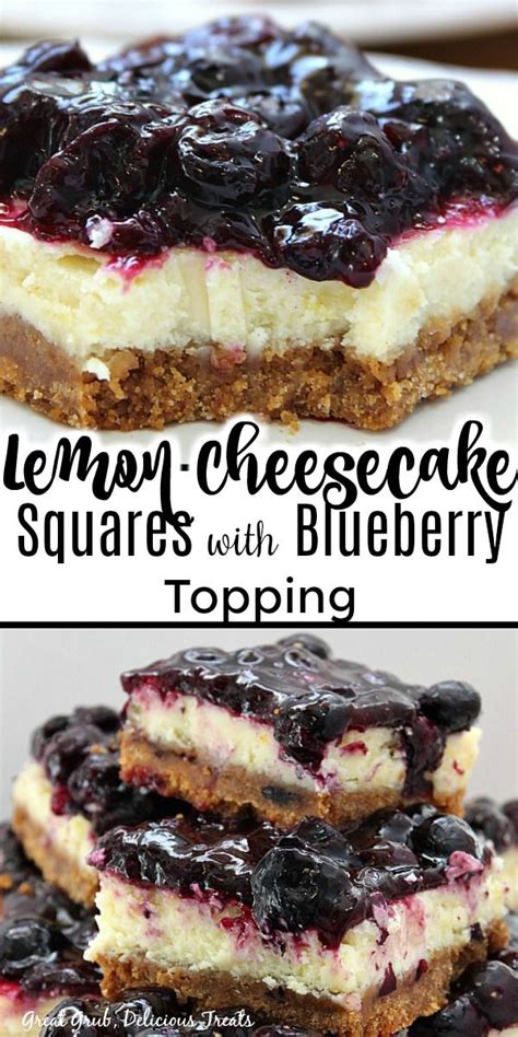 Lemon Cheesecake Squares With Blueberry Topping Lemon Cheesecake