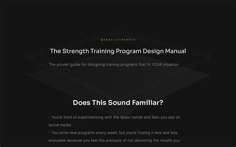 Strength Training Program Design Manual