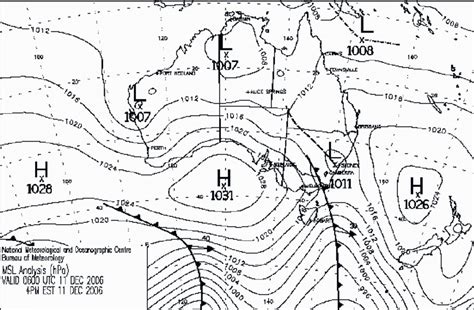 Mean Surface Level Msl Analysis For Australia For 1600 Est On 11 Download Scientific Diagram
