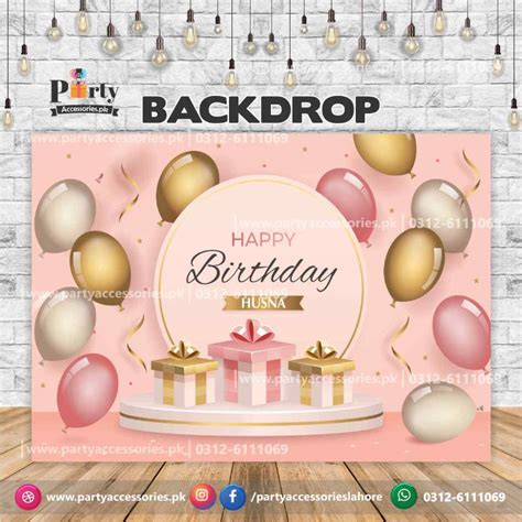 Happy Birthday Customized Backdrop With Your Name Partyaccessoriespk
