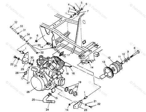 Polaris Atv 1994 Oem Parts Diagram For Engine Mounting 2x4 400l