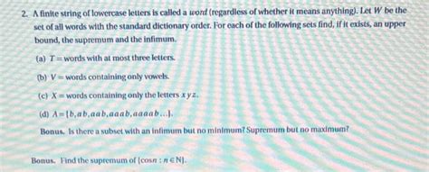solved 2 a finite string of lowercase letters is called a