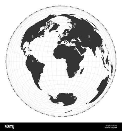 Vector World Map Lambert Azimuthal Equal Area Projection Plain World Geographical Map With