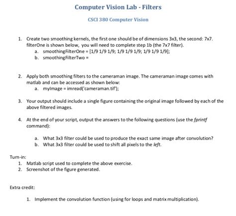 Solved Computer Vision Lab Filters Csci 3 80 Computer Vision