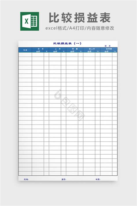损益表excel 损益表excel图表 包图网