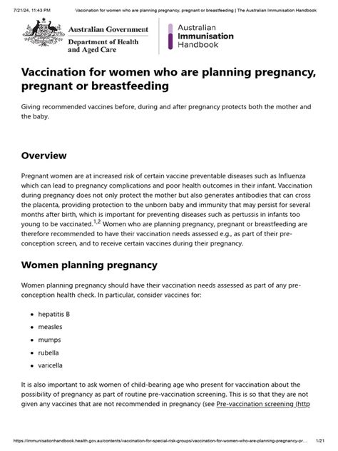 Vaccination For Women Who Are Planning Pregnancy Pregnant Or