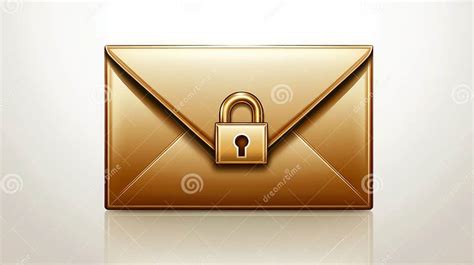 Golden Envelope With A Central Lock Symbol Representing Secure Email Communication And Advanced