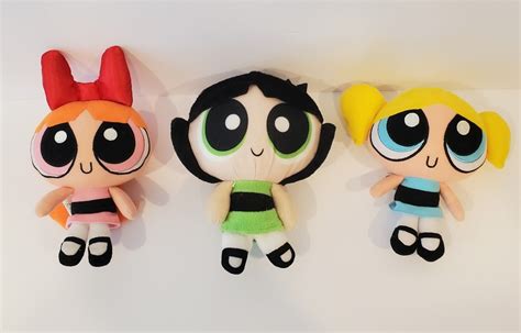 Powerpuff Girls Plush Lot Bubbles Buttercup Blossom Set Trendmasters