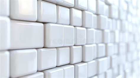 White Rounded Cubes Arranged In A Structured Pattern Perspective Stock Illustration