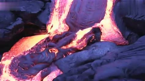 蓝色火山熔岩喷发全过程，最后瞬间好壮观腾讯视频