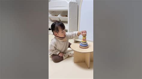 피에스타 아기 곰 무지개 링 쌓기 감성육아 토이미소 교구 원목교구 Youtube