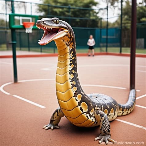 Happy Python Plays Basketball Stable Diffusion Online