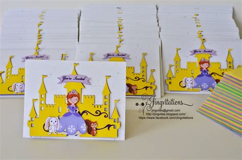 Jingvitations Handmade Princess Sofia The First Inspired Birthday