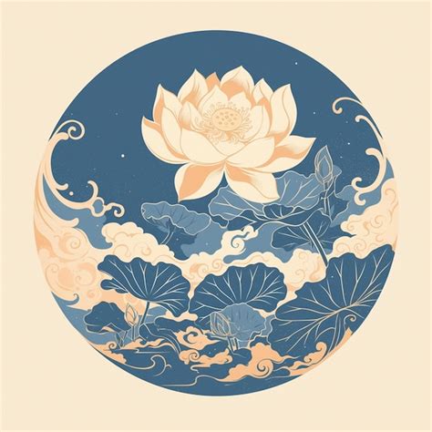 Premium Vector Delicate Lotus And Cloud Patterns On Ceramics