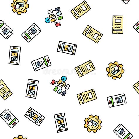 Ui Ux Design Agency User Develop Seamless Pattern Vector Stock