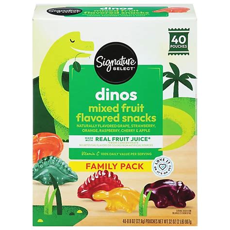 Signature Select Dinos Mixed Fruit Snacks Pack 40 0 8 Oz Safeway