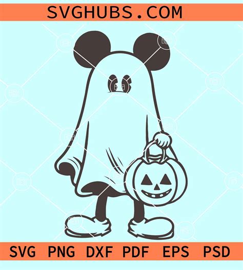 Mickey Ghost Halloween Svg Png Mickey Ghost Pumpkin Svg Disney Halloween Svg Png Eps Dxf