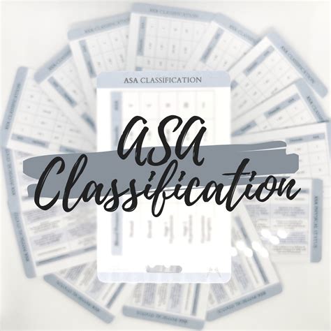 Asa Classification Quick Reference Card Study Cards Dental Etsy