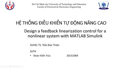 Design A Feedback Linearization Control For A Nonlinear System With