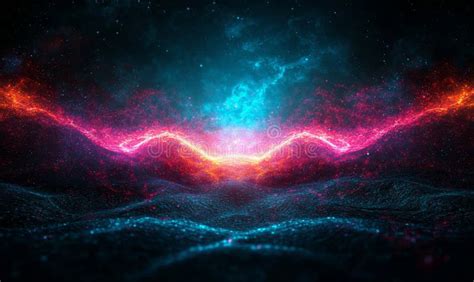 Interconnected Lines And Glowing Nodes Comprise The Abstract Digital