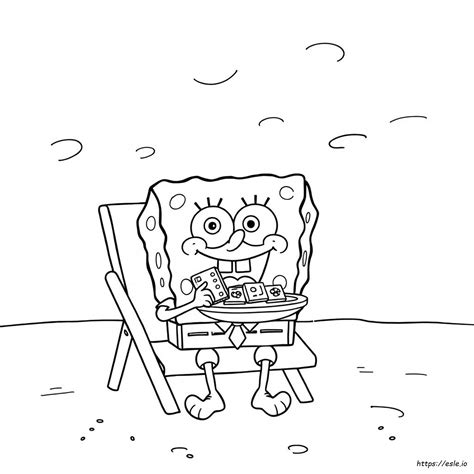 Black And White Spongebob Coloring Pages