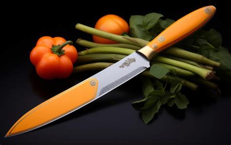 Premium Photo Sharp Knife With Green Leaf