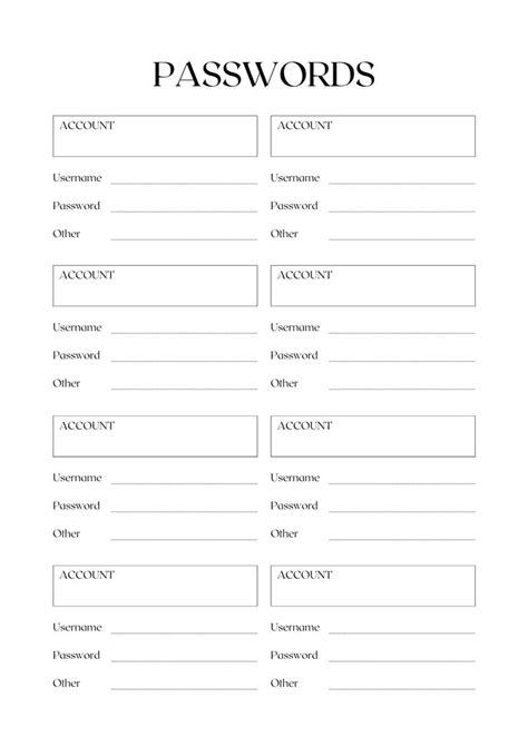 Passwort In 2025 Printable Password Log Daily Planner Pages