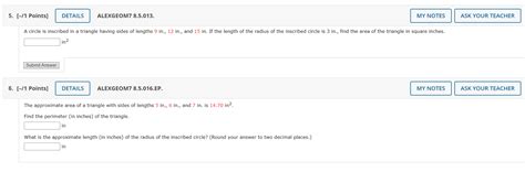 Solved 5 [ 1 Points] Details Alexgeom7 8 5 013 My Notes