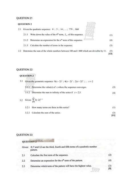 Grade 12 Paper 1 Number Patterns Questionspdf