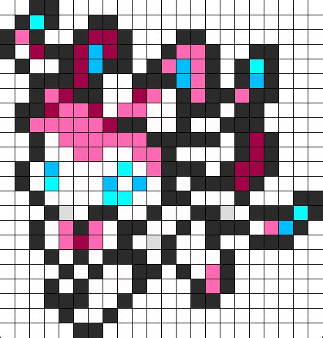 Sylveon Kandi Pattern Sylveon Perler Bead Pixel Art Sylveon Perler