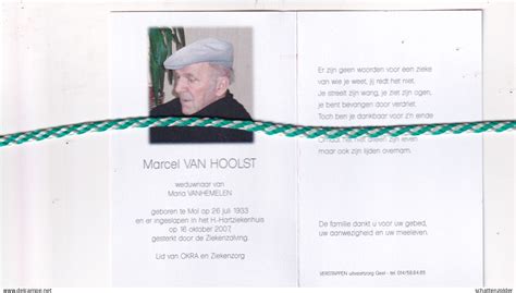 Overlijden Marcel Van Hoolst Vanhemelen Mol 1933 2007 Foto
