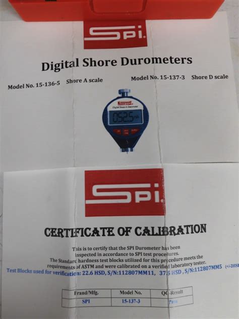 Spi Digital Durometer W Case Model 15 137 3 Shore D Scale Pm30 Bullseye Calibration