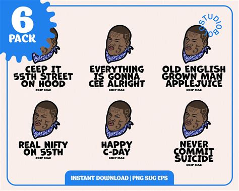 Crip Mac Quotes Illustrations 55th Street C Mac Old English 6 Etsy