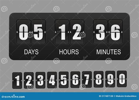 Countdown Timer Vector Flip Clock For Your Design Stock Vector