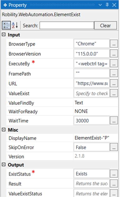Webautomation Element Exist Robility Docs