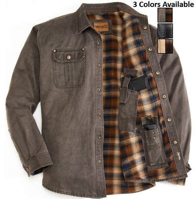 Venado Cotton Suede Bounty Man Concealed Carry Shirt Jacket Ebay