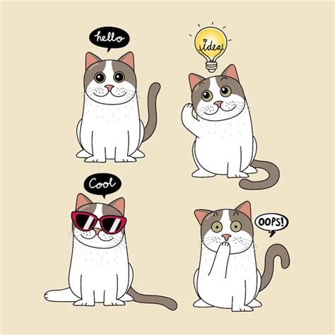 Premium Vector Cute Cat And Bubble Speech