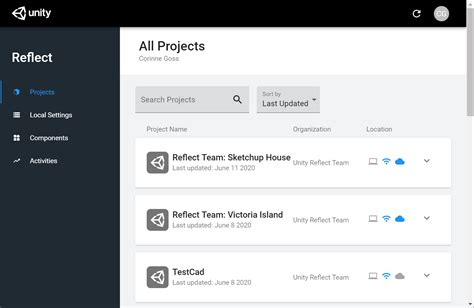 unity reflect dashboard