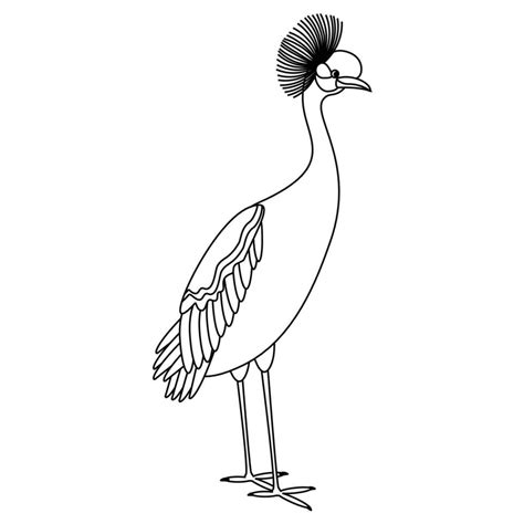 Cute Cartoon Crane Bird Line Art 23711306 Vector Art At Vecteezy