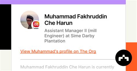 Muhammad Fakhruddin Che Harun Assistant Manager Ii Mill Engineer At Sime Darby Plantation