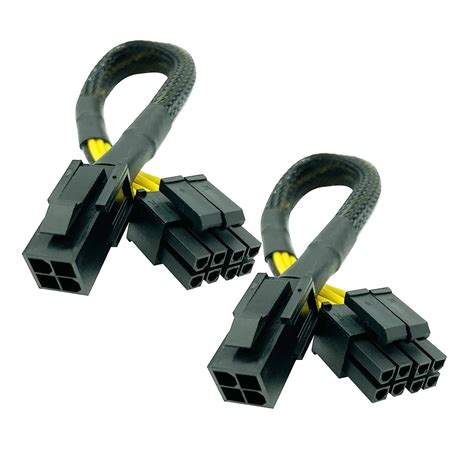 4 Pin Male To 8 Pin 4 4 Female Motherboard Cpu Power Adapter Cable 2 Pcs